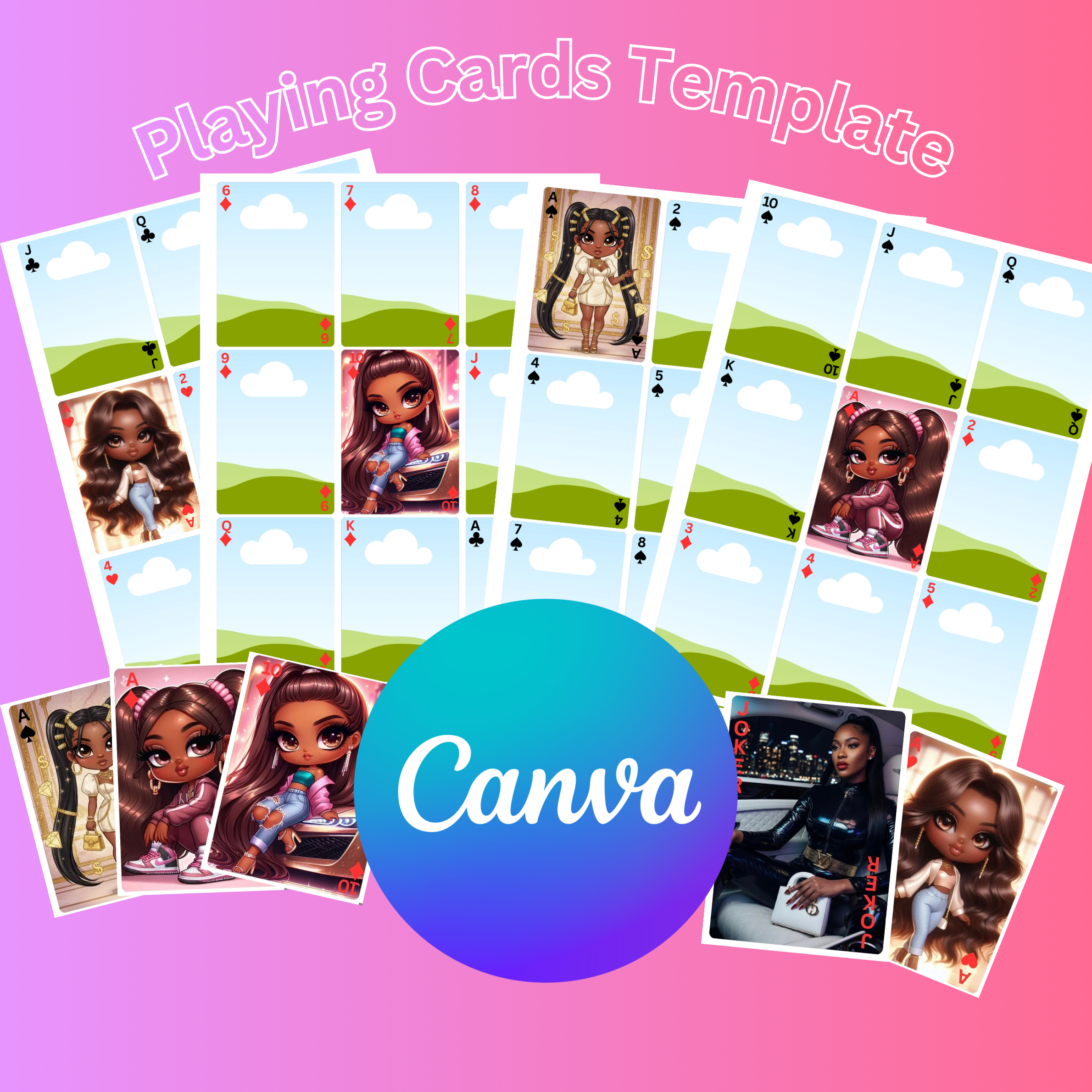 Playing Card Canva Templates – Drag-and-Drop Front & Back Designs – The ...